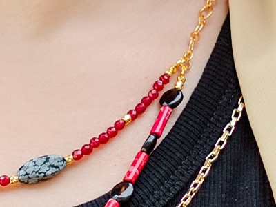 Chain Necklaces w/ Semiprecious Stones - Nikolis Group