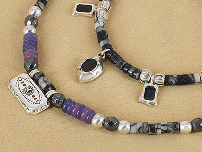 Necklaces w/ Semiprecious Stones Washers Metal Beads & Charms w/ Enamel ...