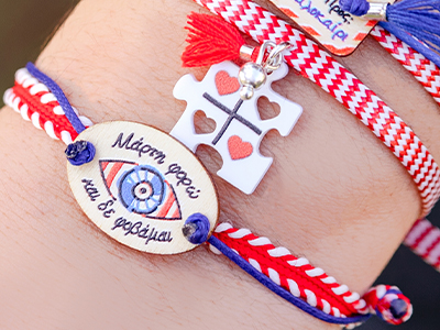 Bracelets Martakia w/ Wooden Connectors & Plexi Acrylic Charm - Nikolis ...