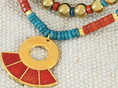 Necklaces w/ Semiprecious Stones Washers Beads & Metal Pendant w ...